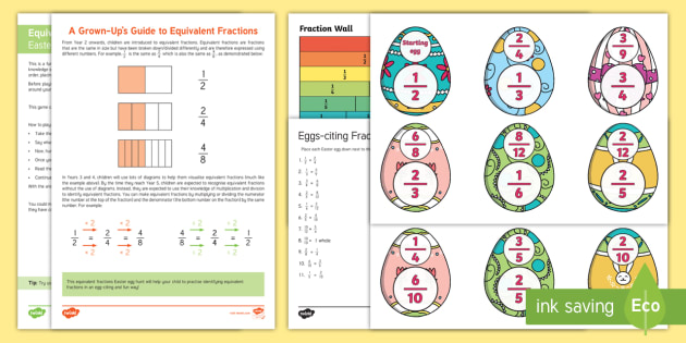 Equivalent Fractions Easter Egg Hunt Game (teacher made)