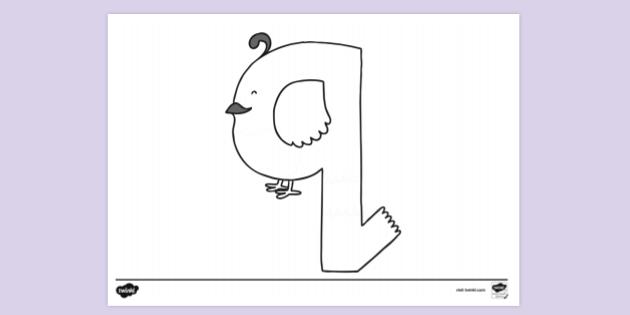 FREE! - Q Quail Lowercase Colouring Sheet | Colouring Sheets