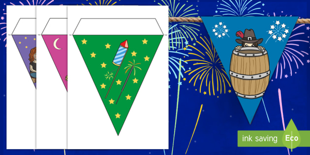 Bonfire Night Display Bunting (teacher made)