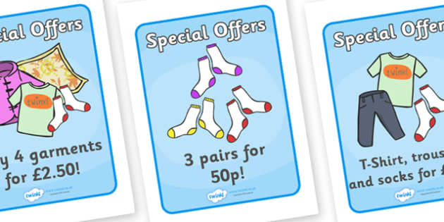 Laundrette Role Play Special Offers Display Posters