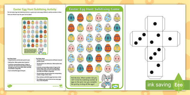 👉 Easter Egg Hunt Subitising Game (teacher made)