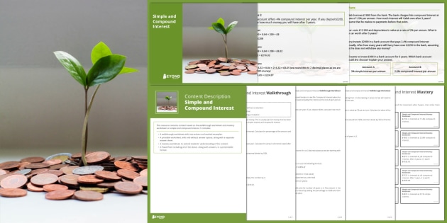 Simple and Compound Interest Resource Pack - Beyond Maths