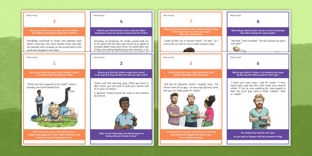 KS2 Diversity Pride Story Discussion Cards (teacher made)