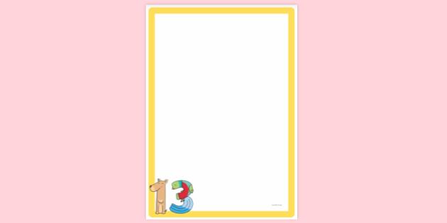 FREE! - Simple Number 13 Page Border | Page Borders | Twinkl