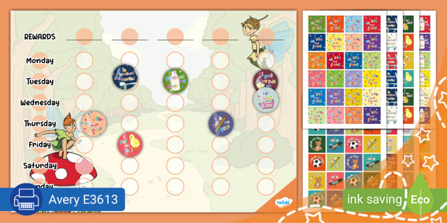 Fairy Themed Reward Chart and Stickers (teacher made)