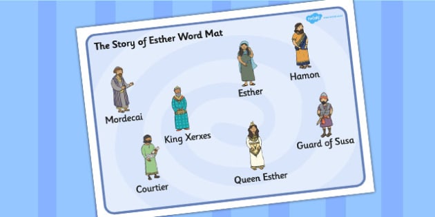 The Story of Esther Bible Story Word Mat (teacher made)