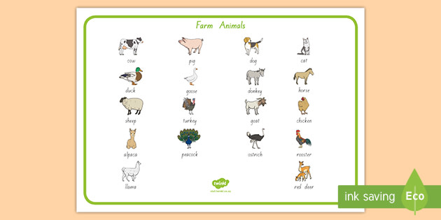 New Zealand Farm Animals Word Mat (Teacher-Made)