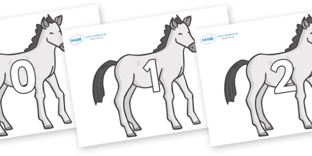 FREE! - Numbers 0-31 on Ponies (Teacher-Made)