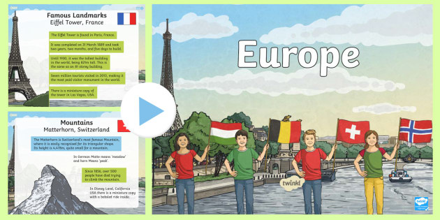 Europe Information and Europe Map PowerPoint | Primary