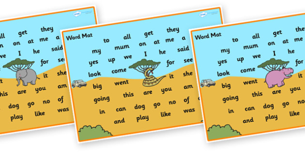 FREE! - Safari Themed Word Mat FS3 (teacher made)