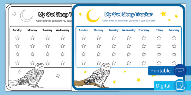 Owl Sleep Tracker Chart-Bedtime Routines (teacher made)