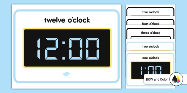 Digital Clocks: Time to the Hour (teacher made)