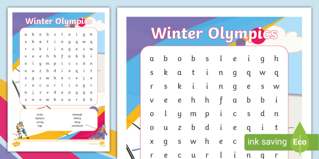 Winter Olympics Word Search - Primary Resources