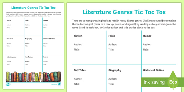 Read Across America: Tic-Tac-Toe Reading Record - Read Across