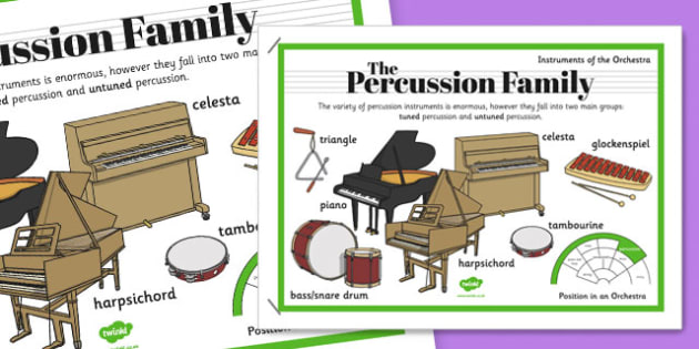 Orchestra Instruments Percussion Family Poster - orchestra, instruments