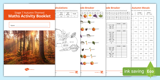Stage 7 Autumn Maths Activity Booklet (teacher made)