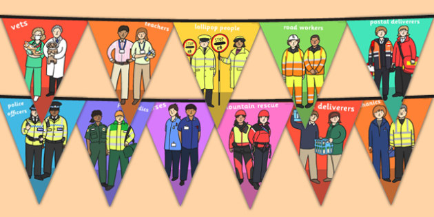 people who help us bunting, people who help us, bunting, display bunting