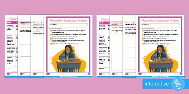 Differentiated Figurative Language Project with Rubric
