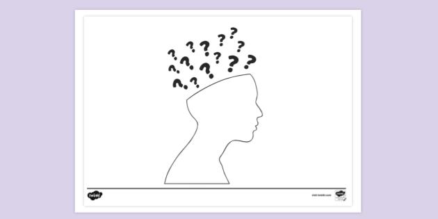 FREE! - Question Mark Brain Colouring Sheet | Colouring Sheets