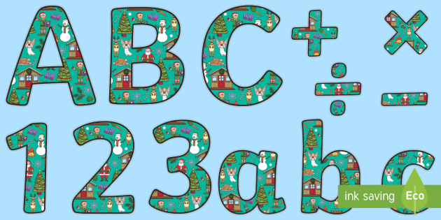 Christmas Themed Display Letters and Numbers Pack