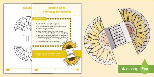 Refugee Week Sunflower Card Craft (teacher made)