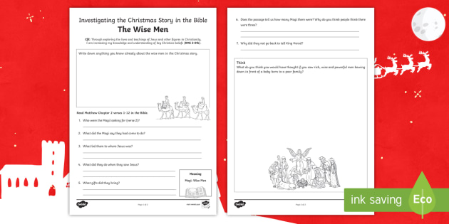 Investigating the Christmas Story: The Wise Men Worksheet