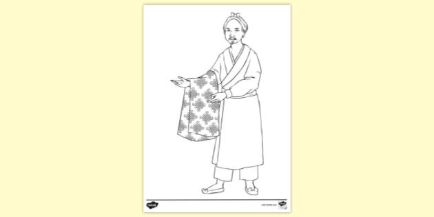 Fabric Merchant Colouring Sheet | Colouring Sheets