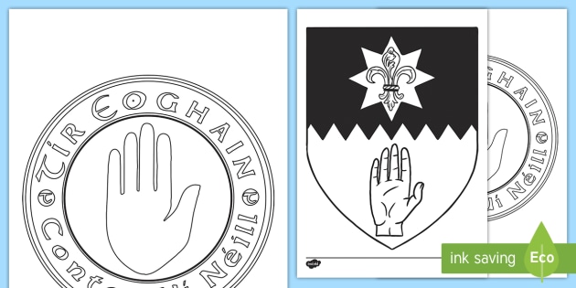 County Tyrone Crest Colouring Page (teacher made)