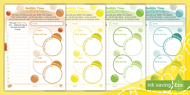 Bubble Time: A Month at a Time (teacher made)