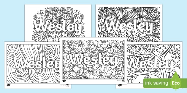FREE! - Wesley Mindfulness Name Colouring Activity
