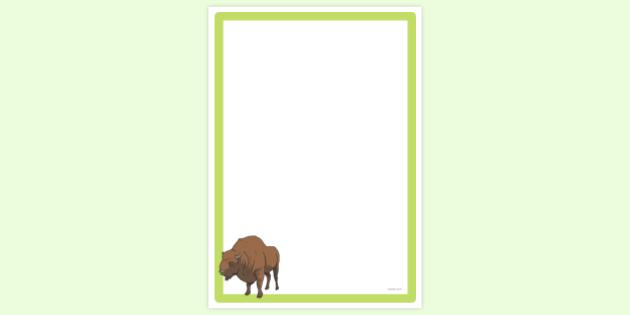 FREE! - Simple Blank European Bison Page Border | Twinkl