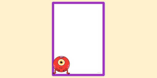 FREE! - Simple Blank Circle Alien Page Border | Page Borders | Twinkl