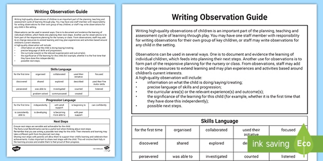 Writing Observations Guide