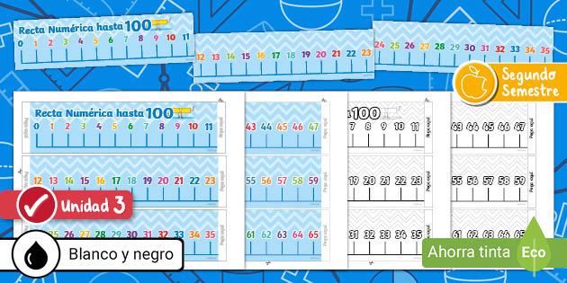 Recta Numérica Imprimible Hasta 30 Regletas Cuisenaire En Educación