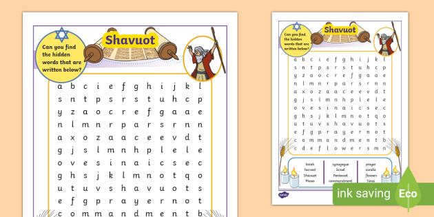 KS1 Shavuot Word Search (Teacher-Made)