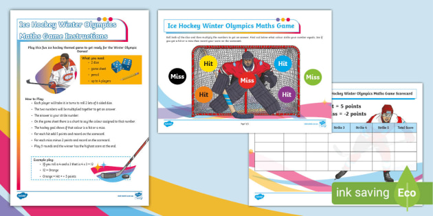 Ice Hockey Winter Olympics Maths Game (teacher made)