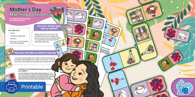 Mothers Day 2022 Matching Game Dominoes for EYFS