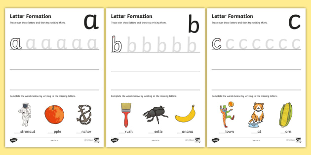a-z Letter Formation Worksheet / Worksheet Pack