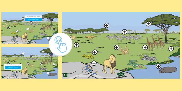 Safari Animals Counting to 10 Hotspots (teacher made)