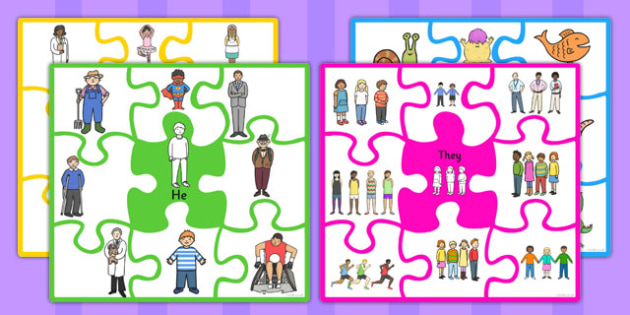 Match The Pronoun Jigsaw - pronouns, nouns, SEN, SEN game, puzzle