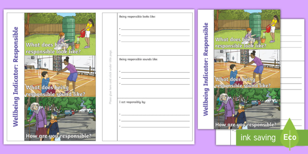* NEW * Second Level Wellbeing Indicator Responsible Flapbook - GIRFEC