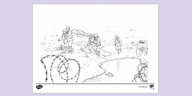 FREE! - WWI Front Line Colouring Sheet | Colouring Sheets