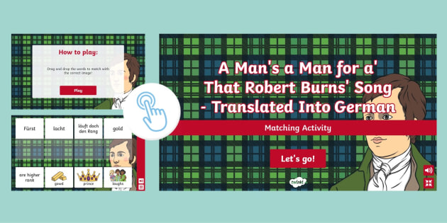 Robert Burns' Song in German ‒ Interactive Matching Game