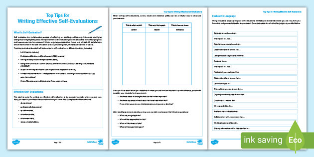 Top Tips for Writing Effective Self-Evaluations
