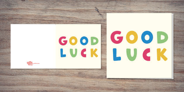Good Luck Type Card | Twinkl Party (teacher made)