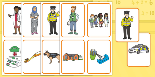 People Who Help Us Picture Matching Cards (teacher made)