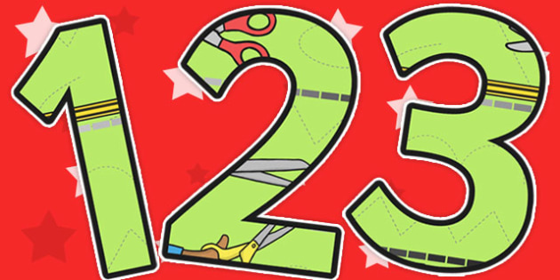 👉 Fine Motor Skills Themed Display Numbers