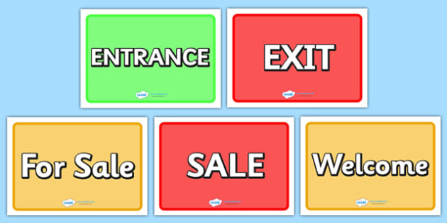 FREE! - General Role Play Display Signs (teacher made)
