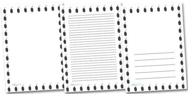 Computer Mouse Portrait Page Borders- Portrait Page Borders