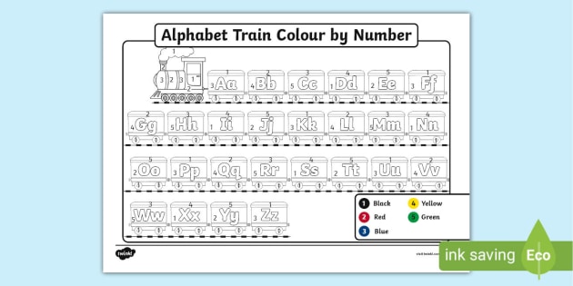 FREE! - Alphabet Train Colour by Number (teacher made)